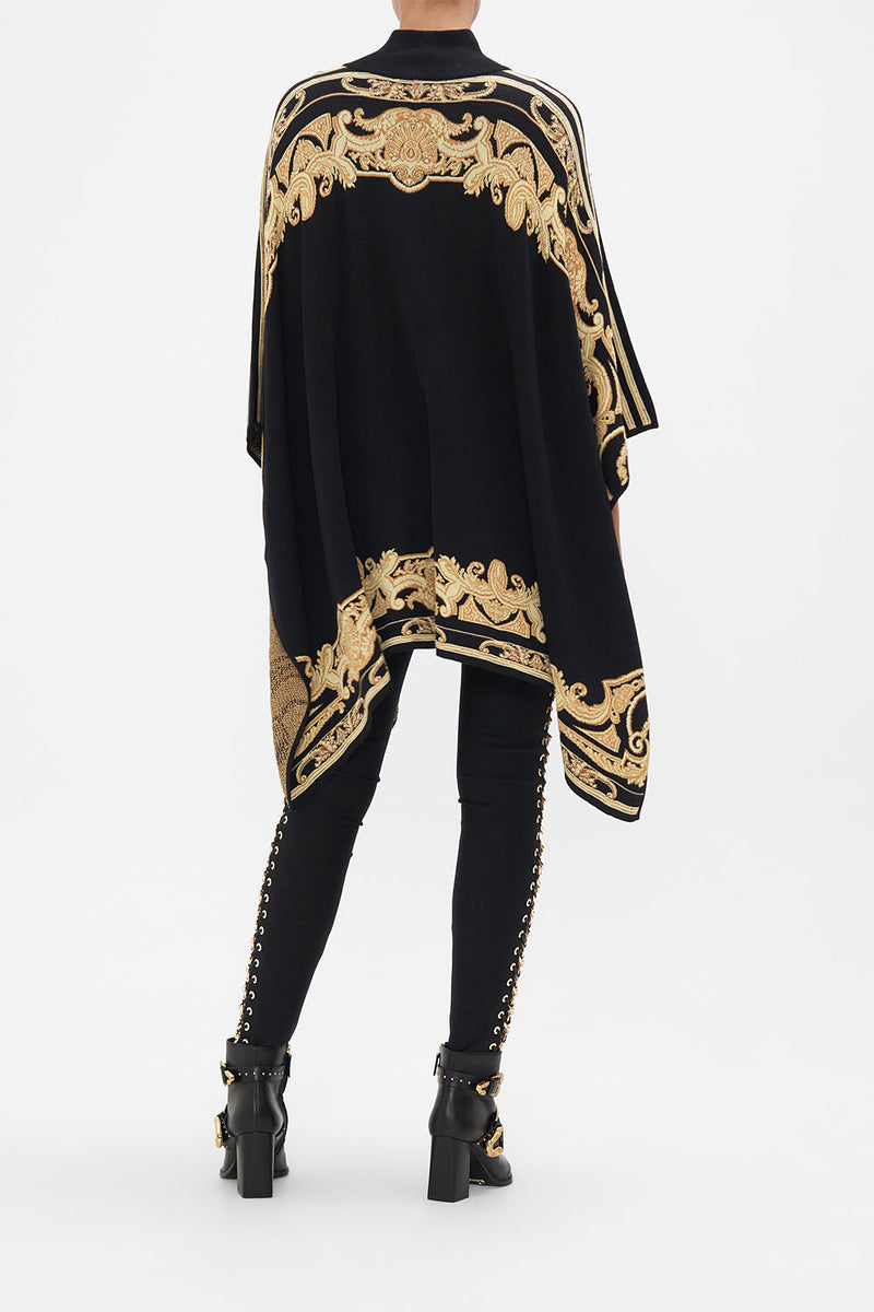Funnel Neck Drape Knit Poncho, Tether Me Not | CAMILLA AU – CAMILLA