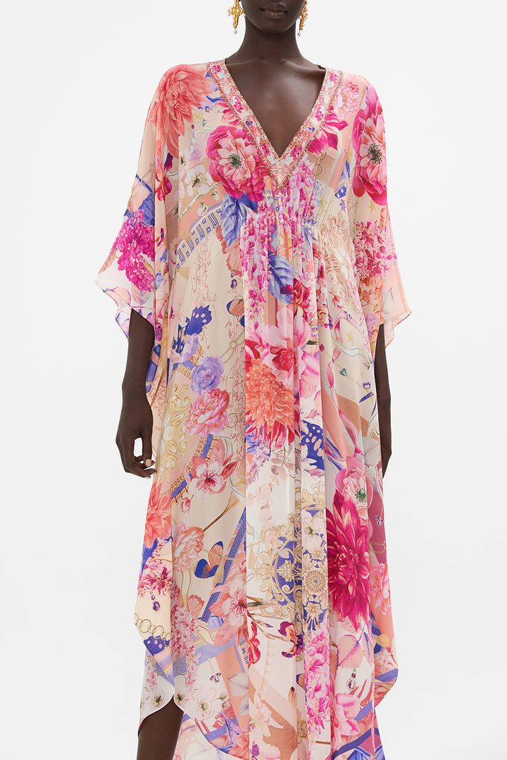 Gathered Waist Kaftan, Rose Bed Rendezvous | CAMILLA AU – CAMILLA