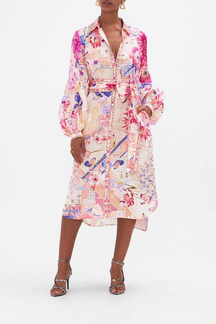 High Low Midi Shirt Dress, Rose Bed Rendezvous | CAMILLA AU – CAMILLA